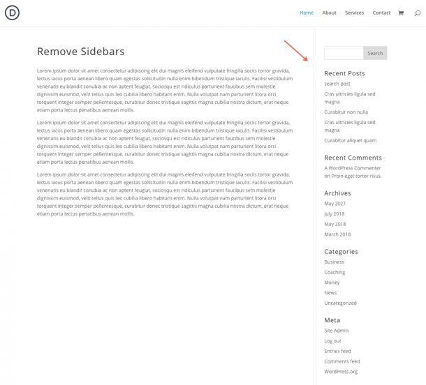 How To Remove Sidebars From Divi