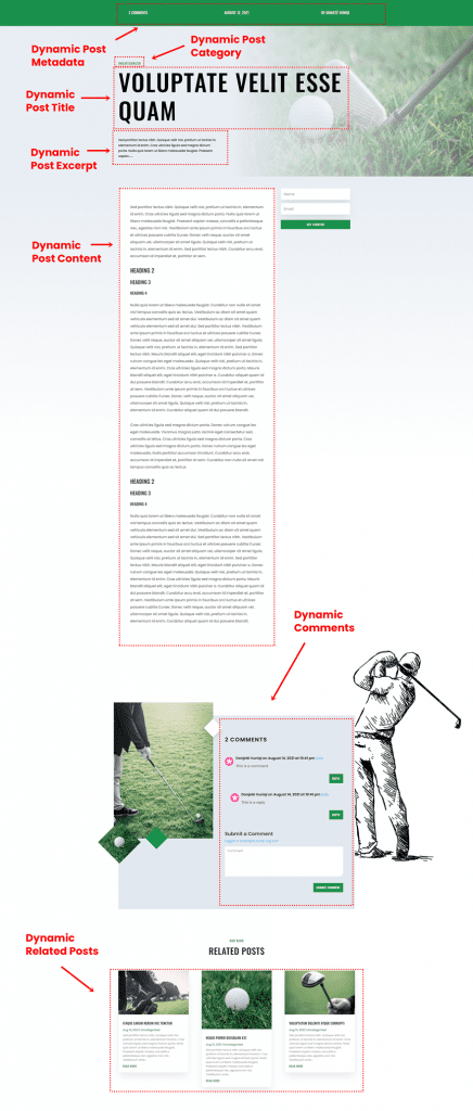 Download a FREE Blog Post Template for Divi's Golf Lessons Layout Pack