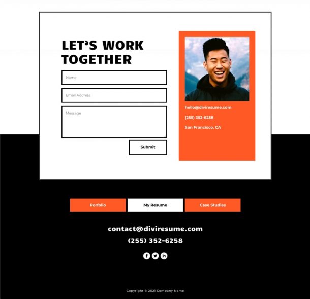 Download a FREE Header and Footer Template for Divi's Creative CV ...