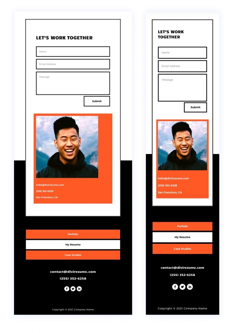 Download a FREE Header and Footer Template for Divi's Creative CV ...