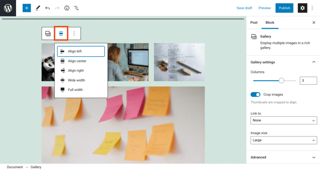 How to Use the WordPress Gallery Block