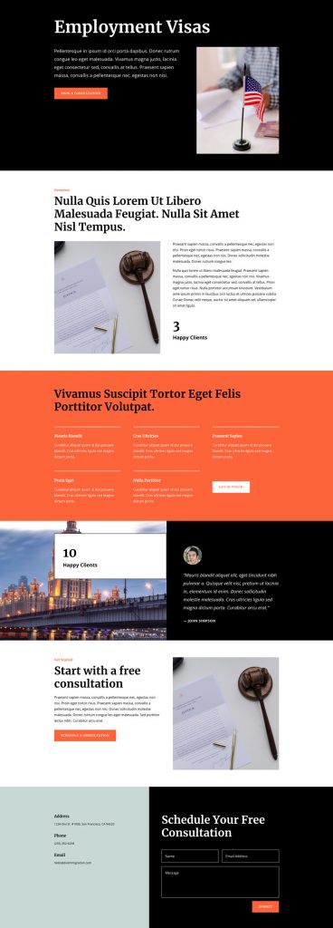 Get a FREE Immigration Lawyer Layout for Divi