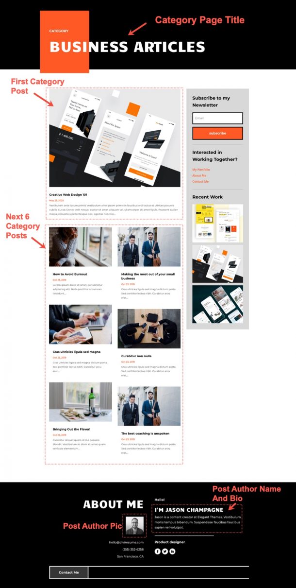 Download a FREE Category Page Template for Divi's Creative CV Layout Pack