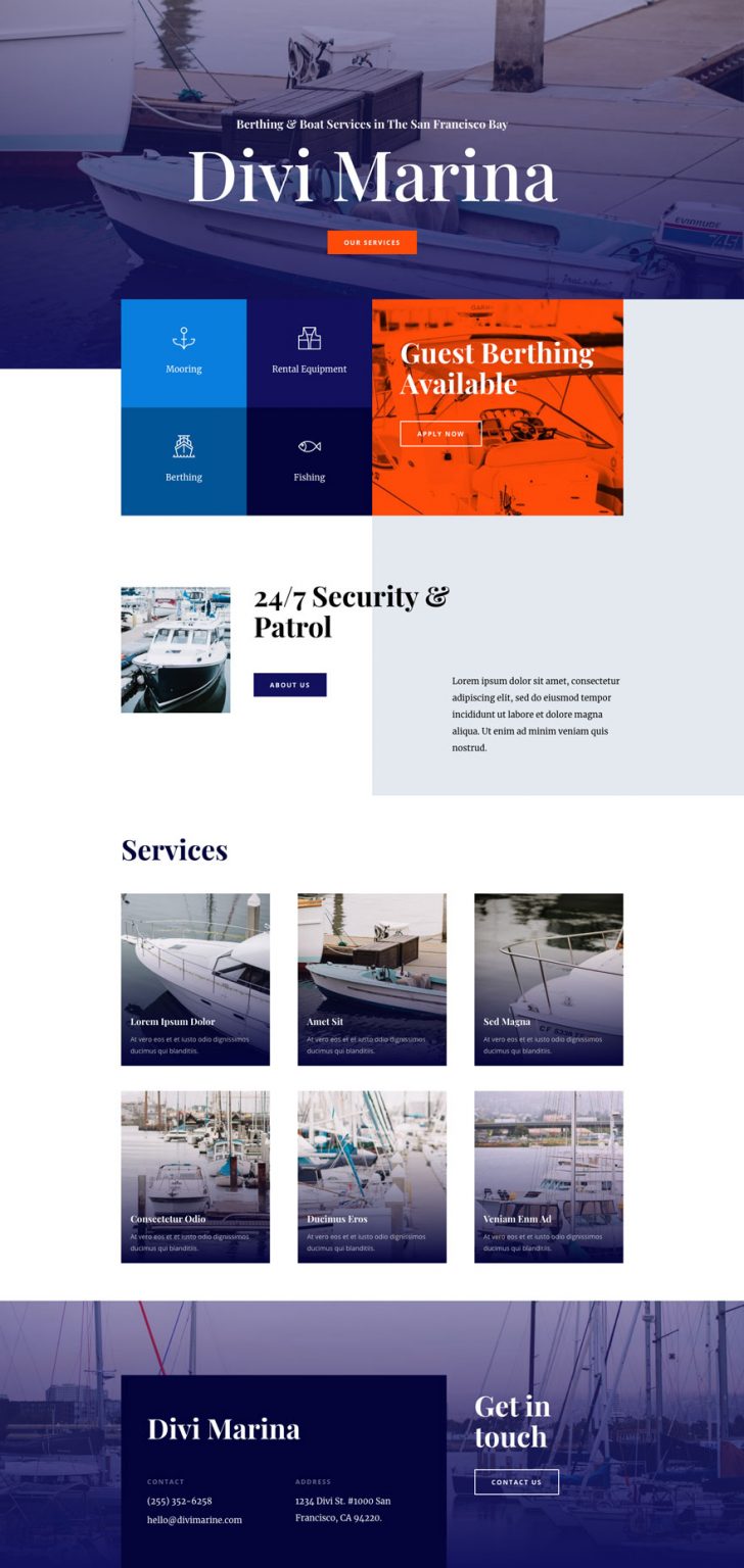 Get a FREE Marina Layout Pack for Divi