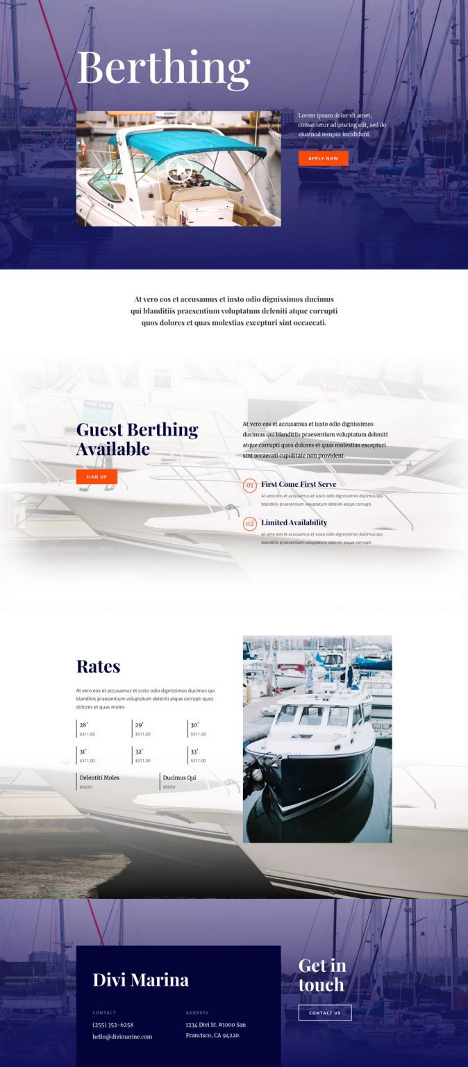 Get a FREE Marina Layout Pack for Divi