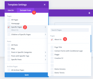 How to Exclude Pages/Posts from Templates in the Divi Theme Builder