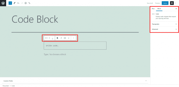 How to Use the WordPress Code Block