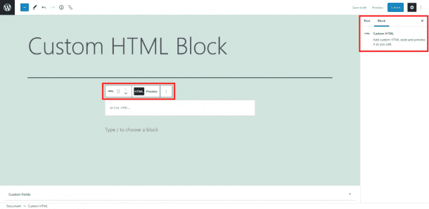 How to Use the WordPress Custom HTML Block
