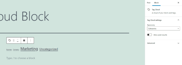 How to Use the WordPress Tag Cloud Block