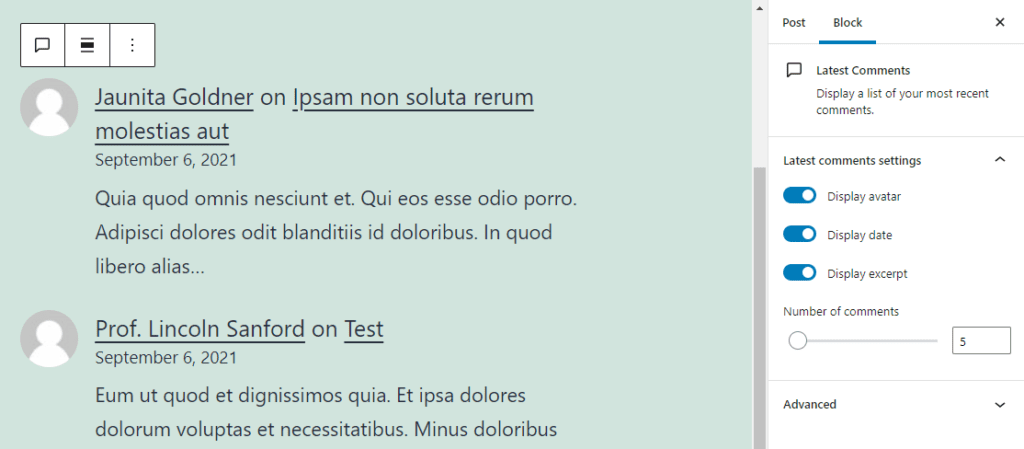 How to Use the WordPress Latest Comments Block