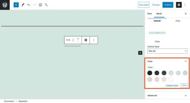 How to Use the WordPress Separator Block