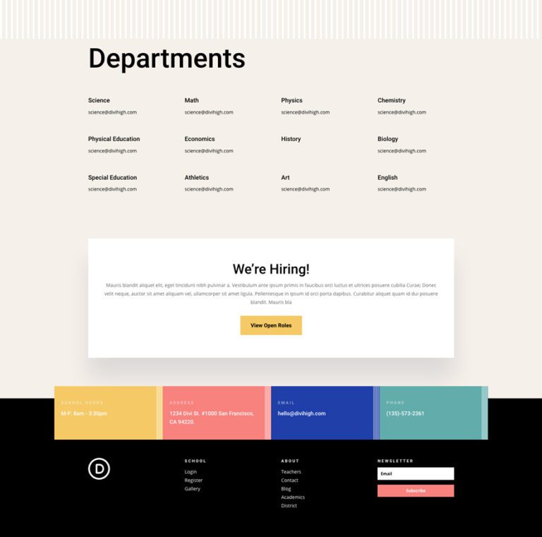 Get a FREE High School Layout Pack for Divi