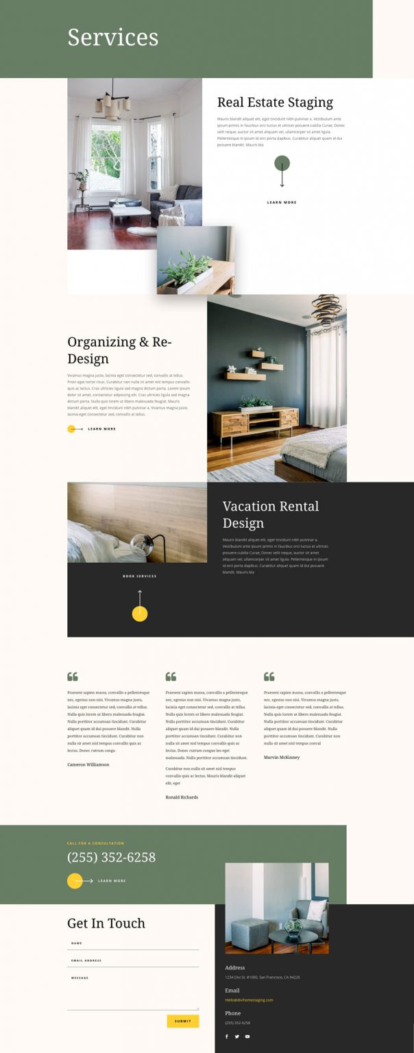 Get a FREE Home Staging Layout Pack for Divi