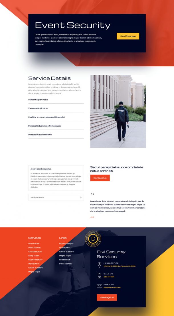 Get a FREE Security Services Layout Pack for Divi