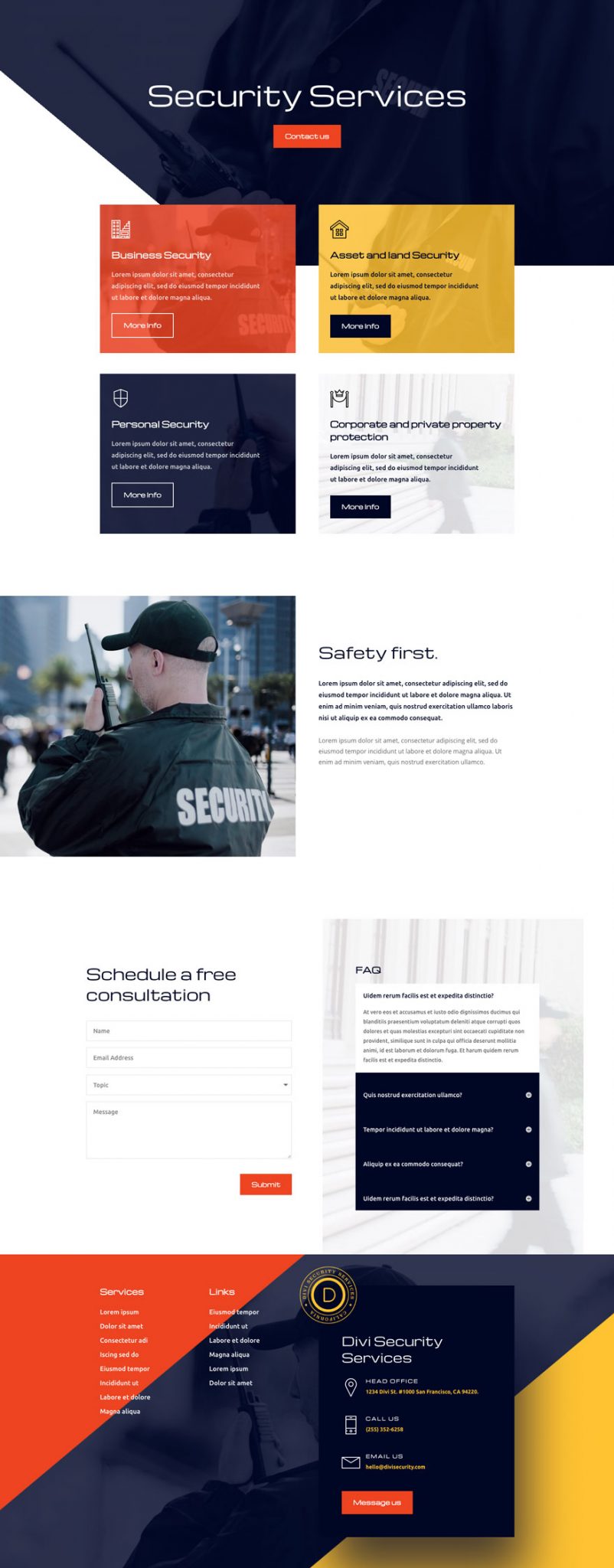 Get a FREE Security Services Layout Pack for Divi