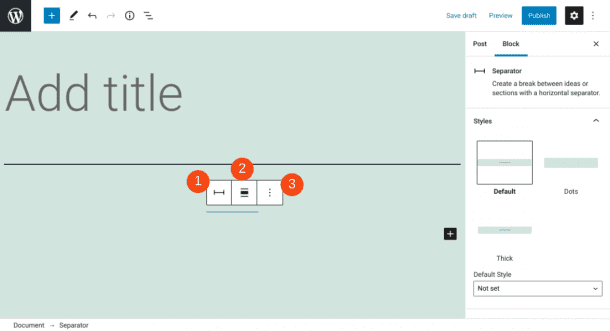 How to Use the WordPress Separator Block