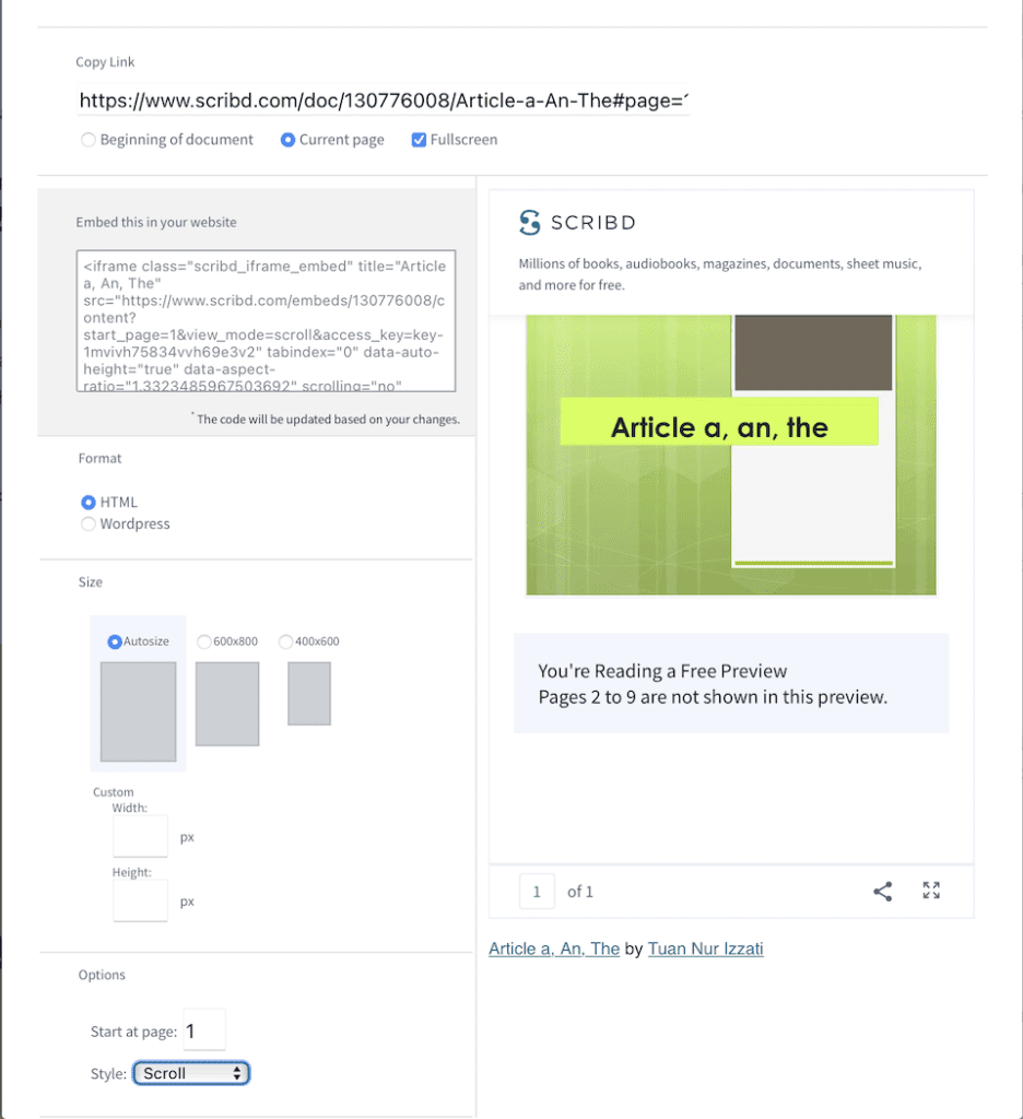 How to Use the WordPress Scribd Embed Block