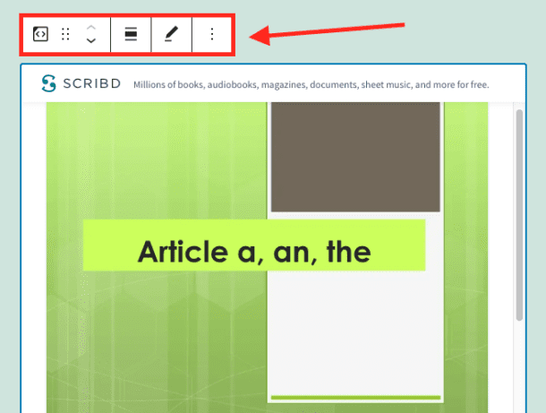 How to Use the WordPress Scribd Embed Block