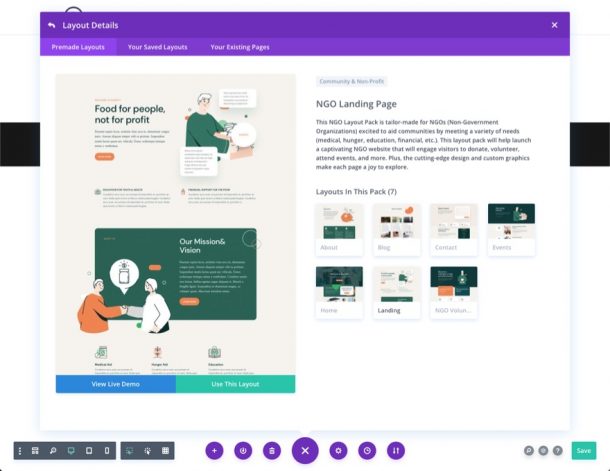Get a FREE NGO Layout Pack for Divi