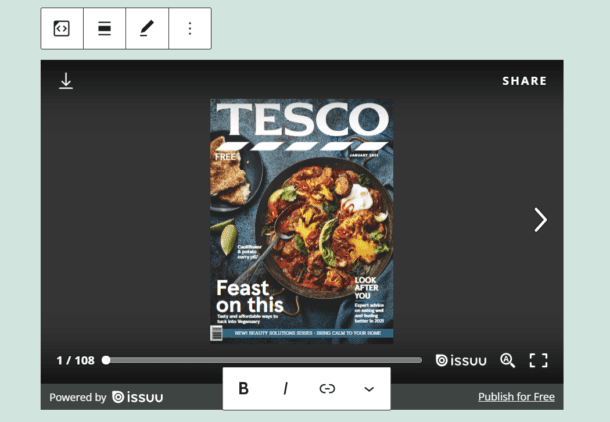 How to Use the WordPress Issuu Embed Block
