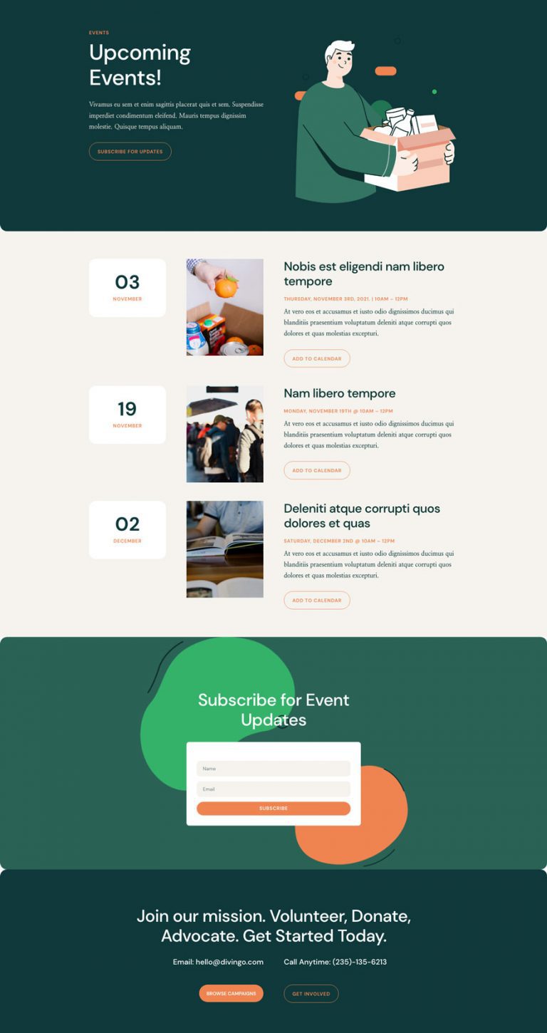 Get a FREE NGO Layout Pack for Divi