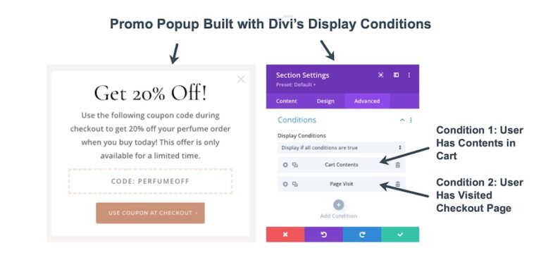 How to Retarget Abandoned Carts with a Promo Popup Using Divi's Condition Options