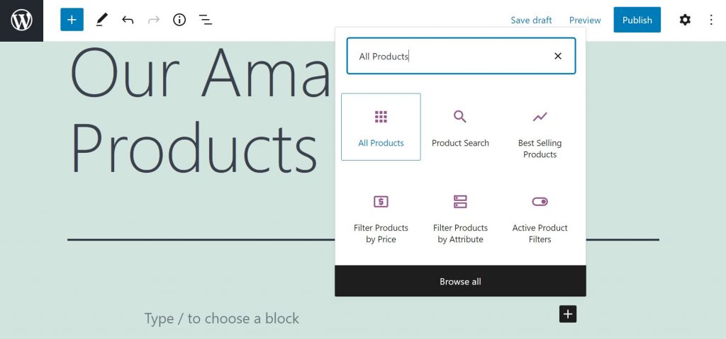 How To Use The All Products Woocommerce Block