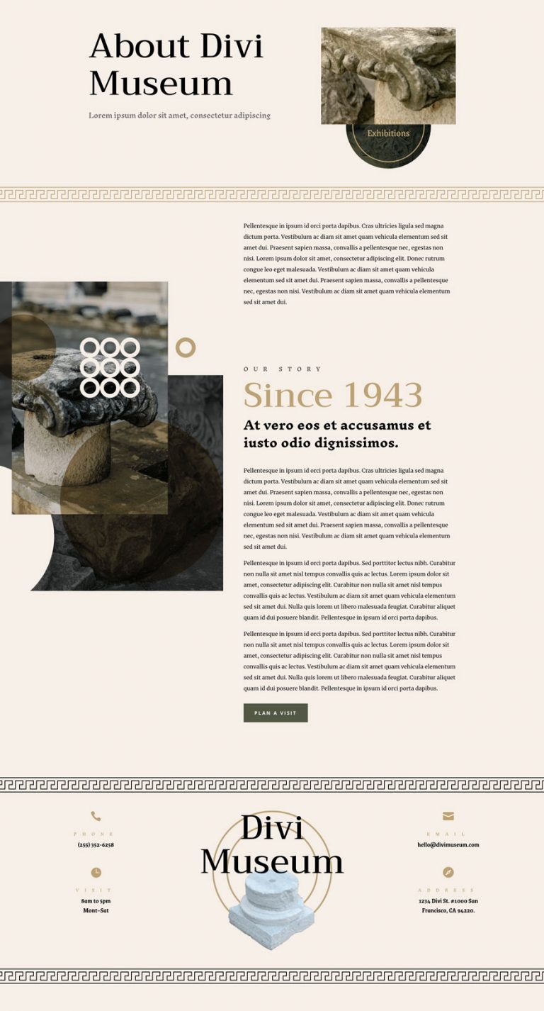 Get a FREE Museum Layout Pack for Divi