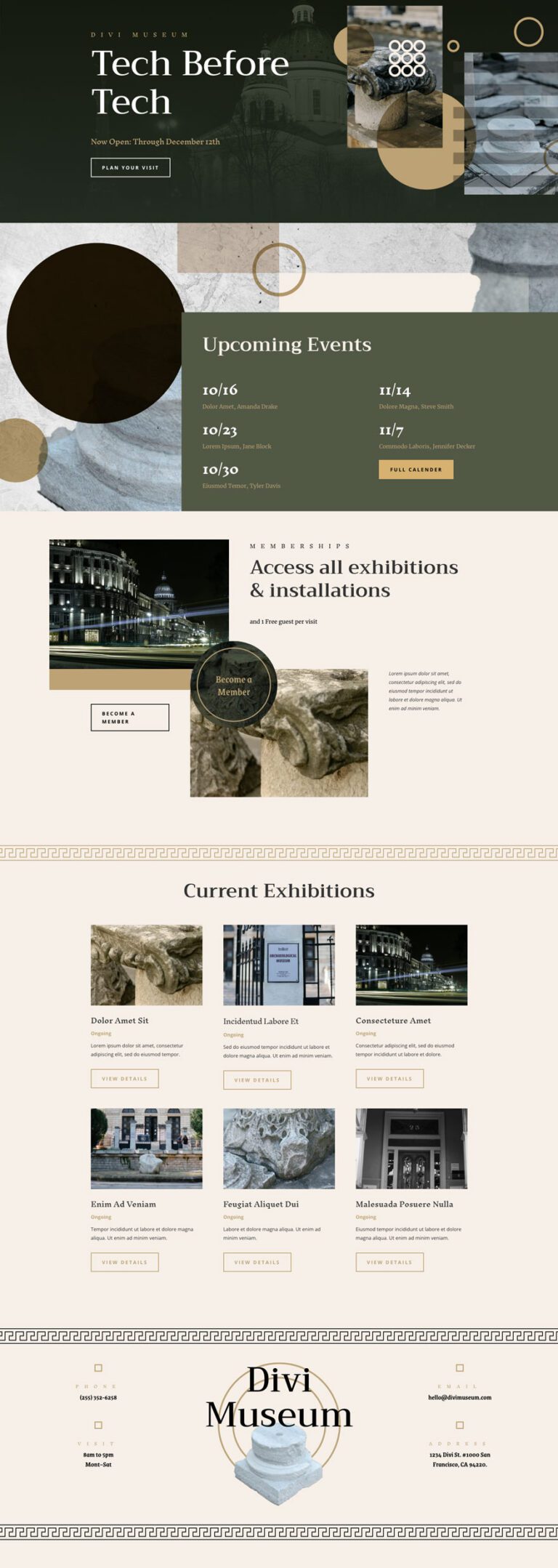 Get a FREE Museum Layout Pack for Divi