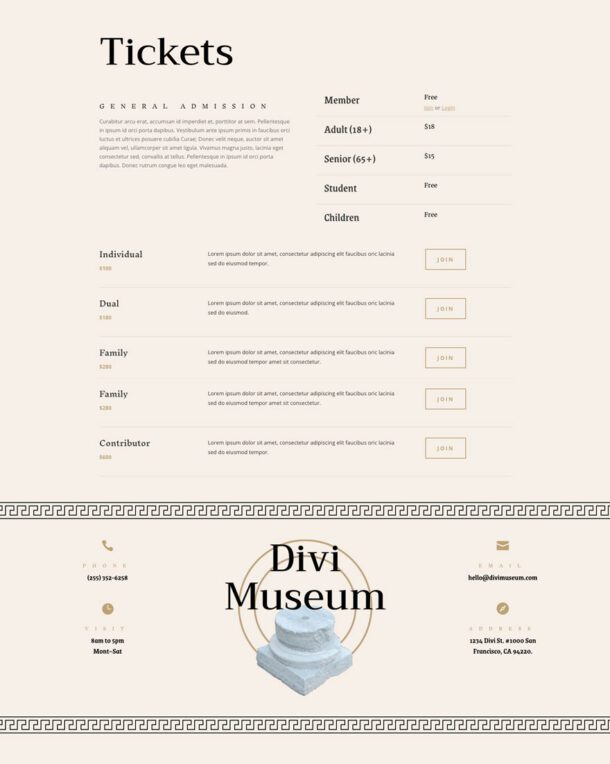Get a FREE Museum Layout Pack for Divi
