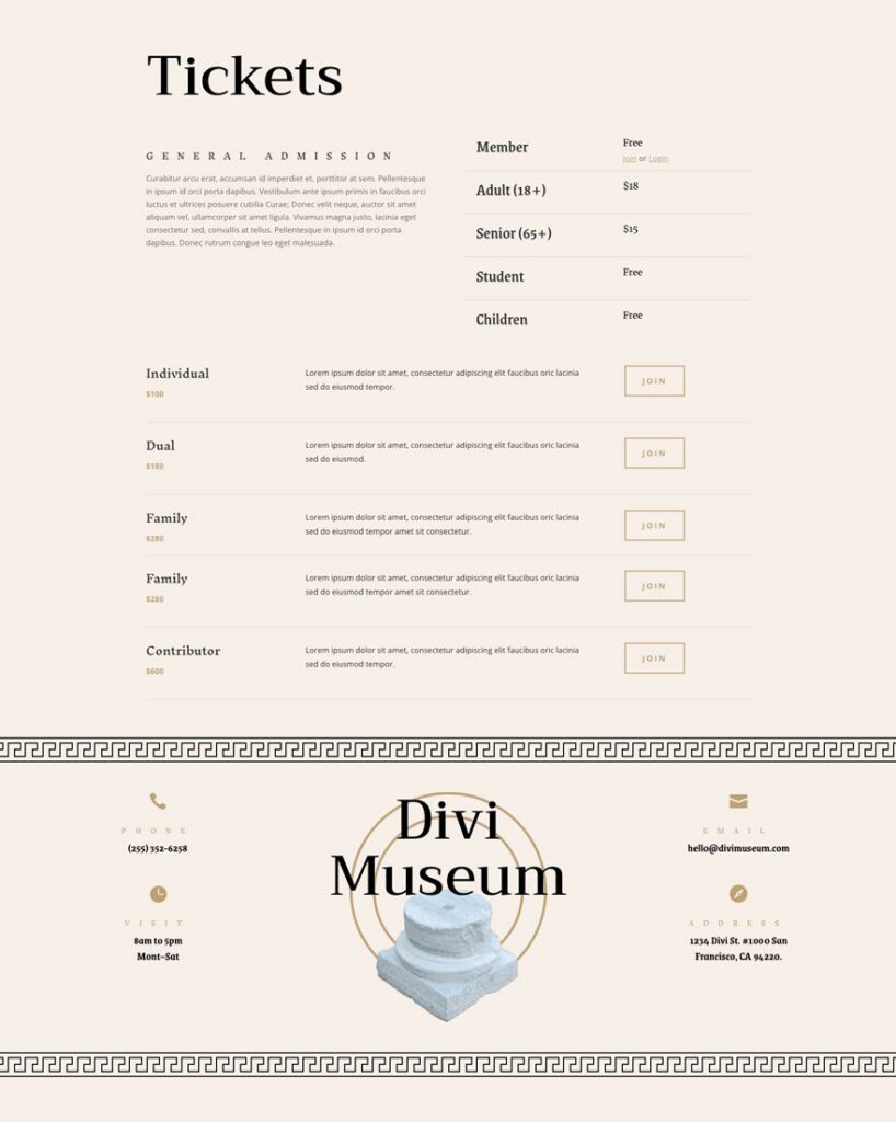 Get a FREE Museum Layout Pack for Divi