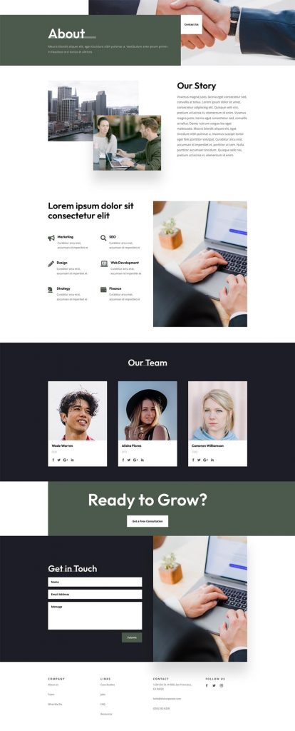 Get a FREE Corporate Layout Pack for Divi