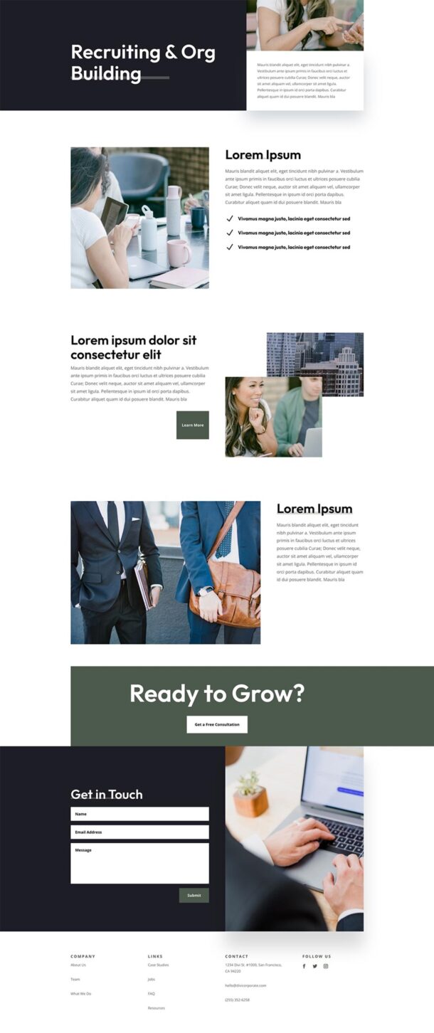 Get a FREE Corporate Layout Pack for Divi