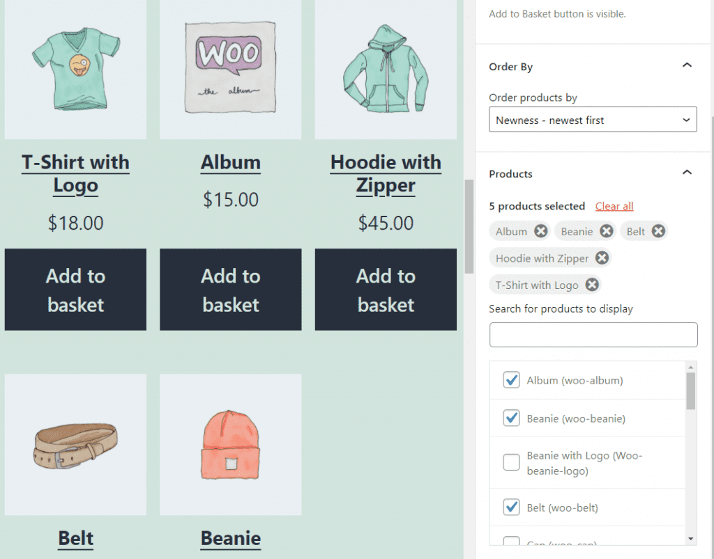 How to Use the Hand-Picked Products WooCommerce Block