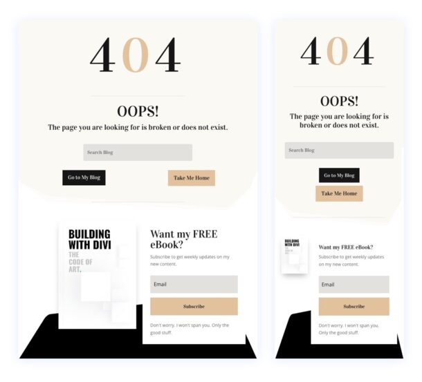 Download a FREE 404 Page Template for Divi's Blogger Layout Pack