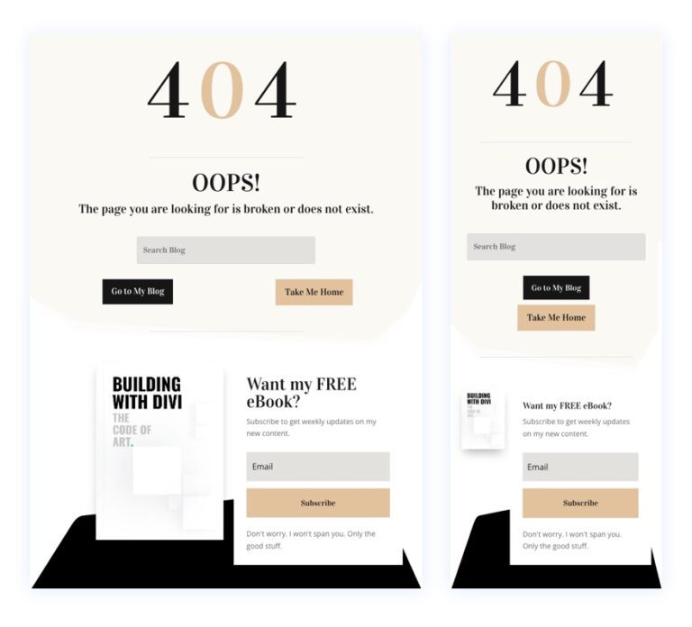 Download a FREE 404 Page Template for Divi's Blogger Layout Pack