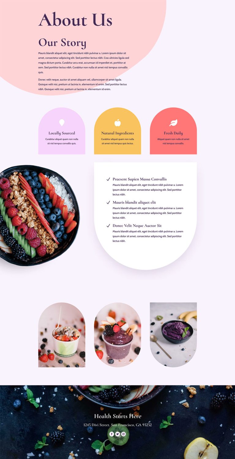 Get a FREE Acai Bowl Layout Pack for Divi