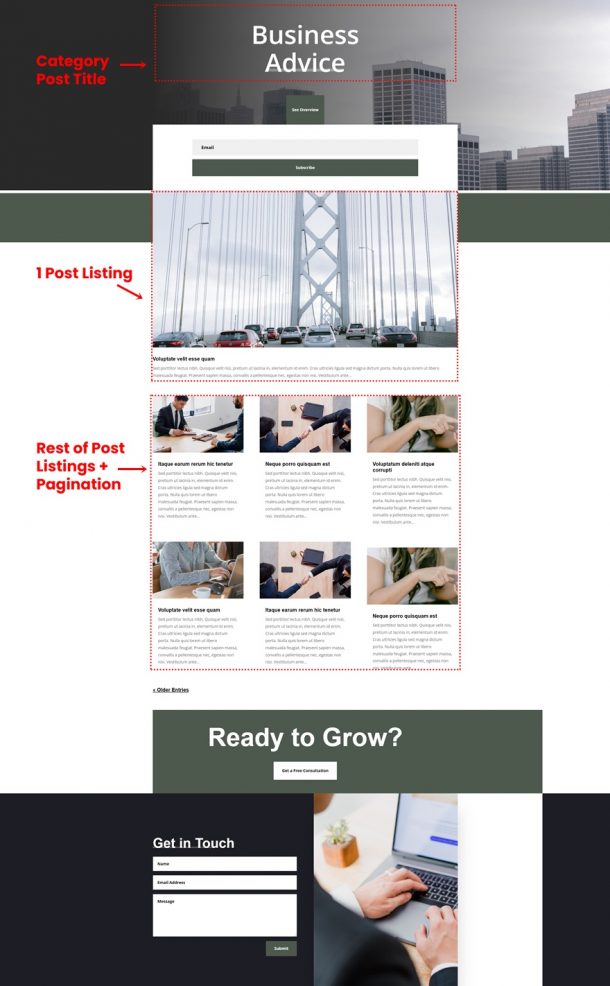 Download a FREE Category Page Template for Divi's Corporate Layout Pack