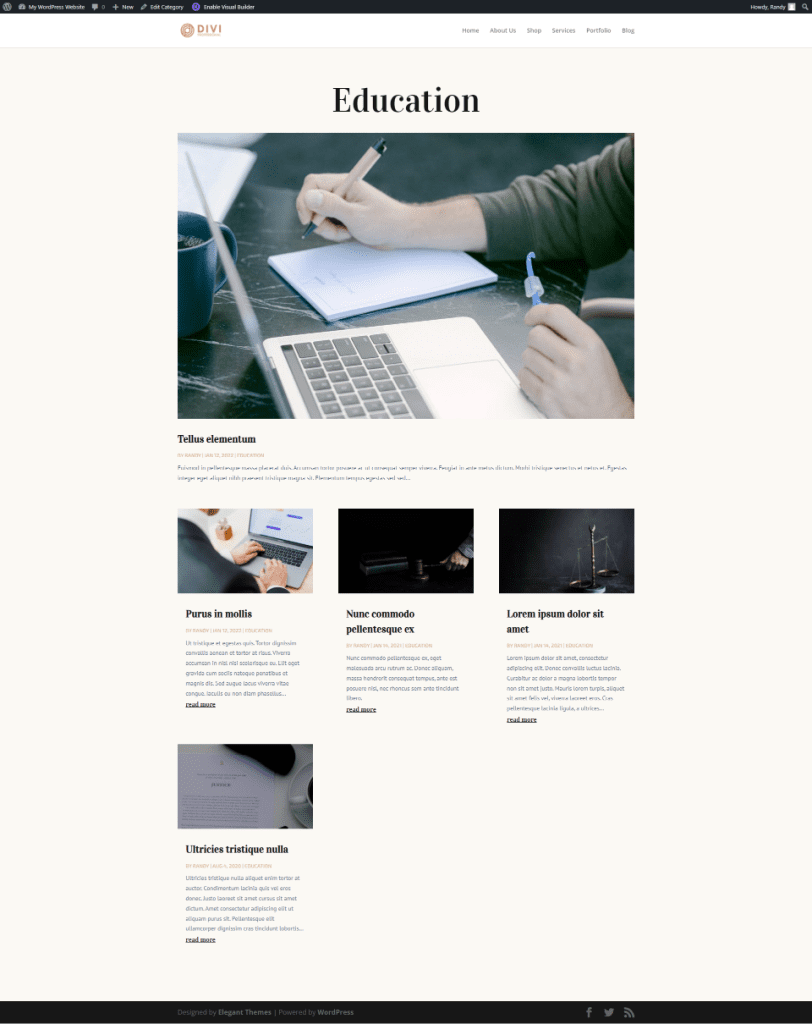 Understanding the "Posts for Current Page" Option Inside the Divi Blog ...