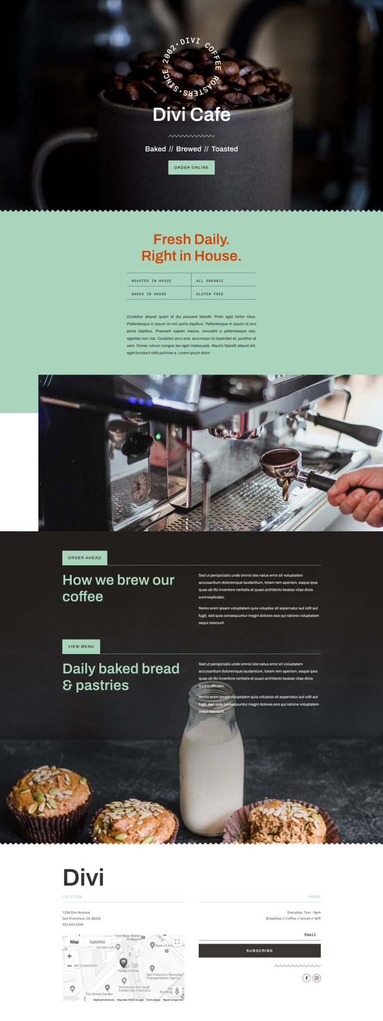 Get a FREE Cafe Layout Pack for Divi