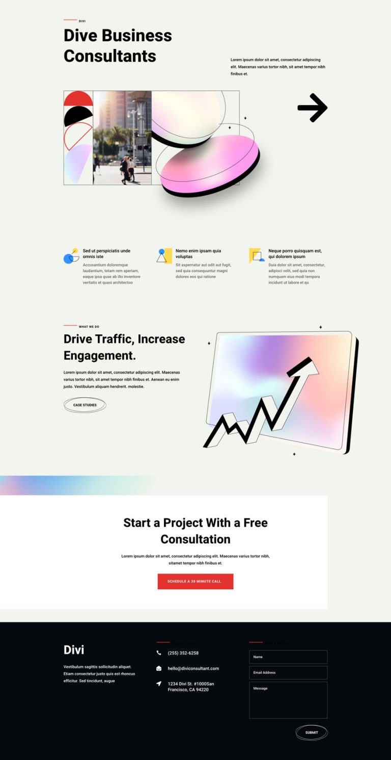 Get a FREE Consultant Layout Pack for Divi