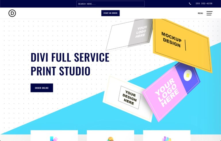 Download a FREE Header and Footer Template for Divi's Print Shop Layout ...
