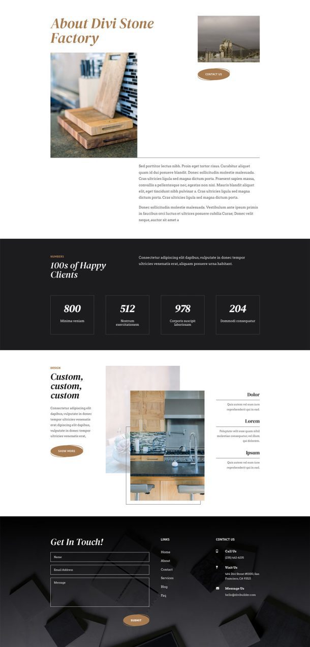 Get a FREE Stone Factory Layout Pack for Divi