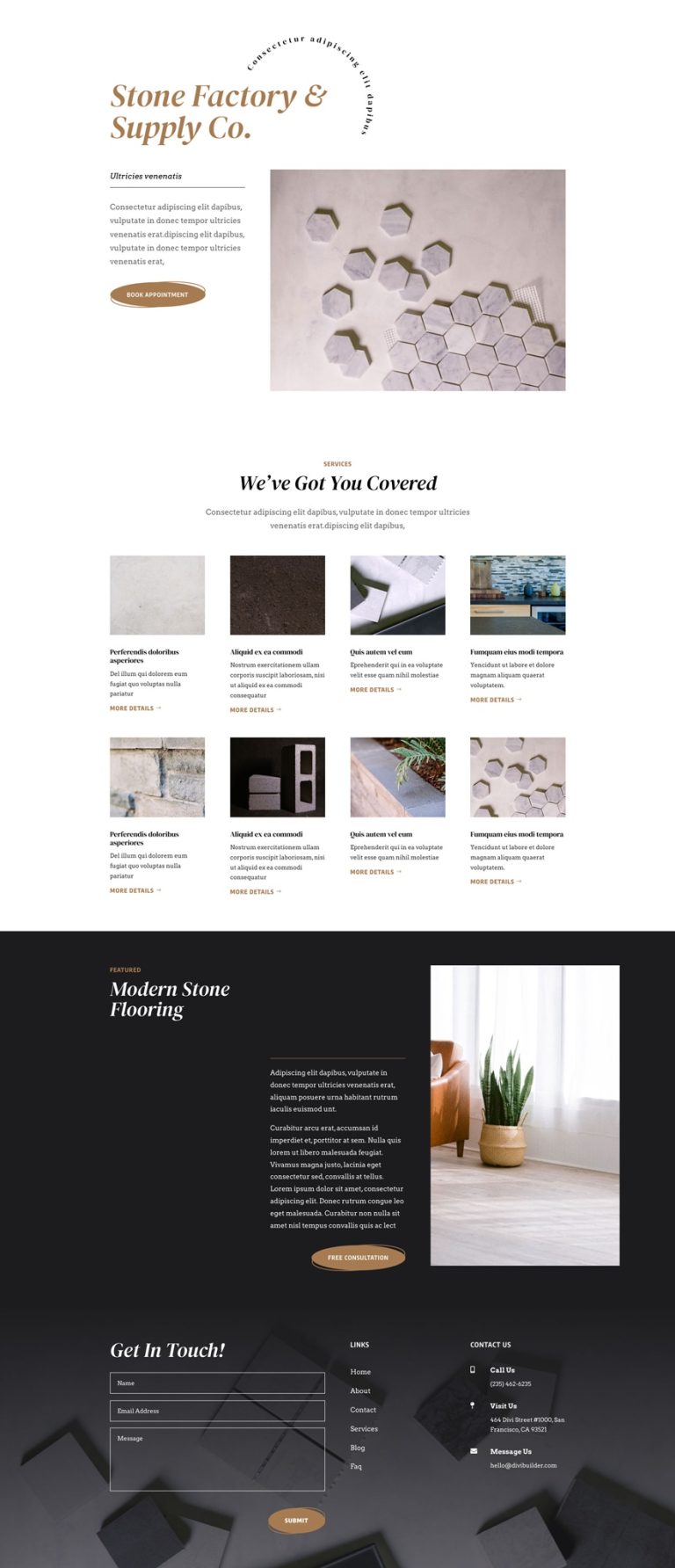 Get a FREE Stone Factory Layout Pack for Divi