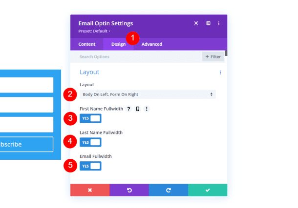 8 Built-In Layout Possibilities for Divi's Email Optin Module