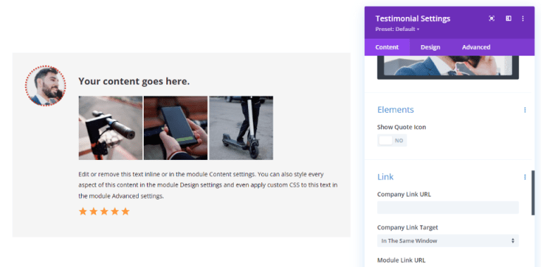 8 Element Display Combinations in Divi's Testimonial Module