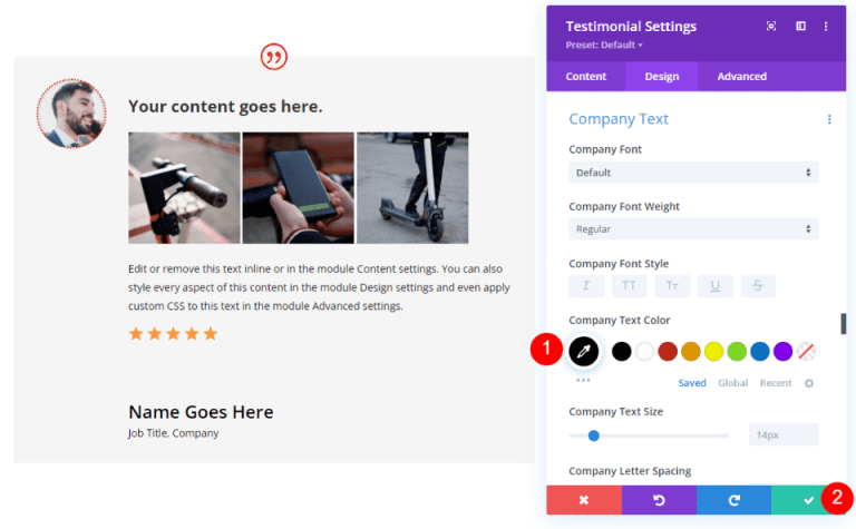 8 Element Display Combinations in Divi's Testimonial Module