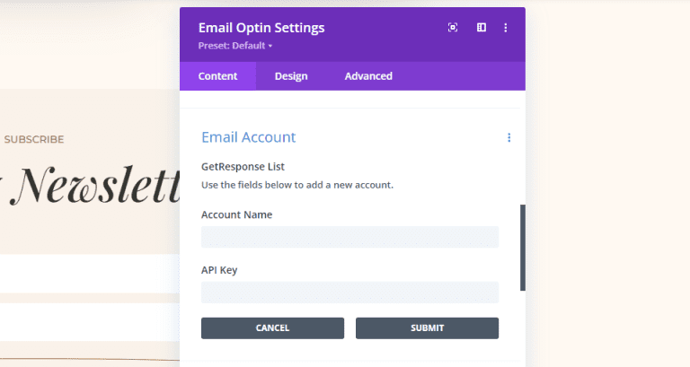 How to Set Up Your Email Account in Divi's Email Optin Module