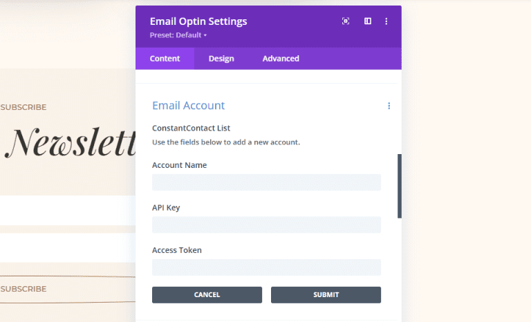 How to Set Up Your Email Account in Divi's Email Optin Module