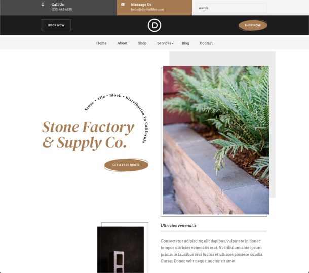 Download a FREE Header and Footer Template for Divi's Stone Factory ...